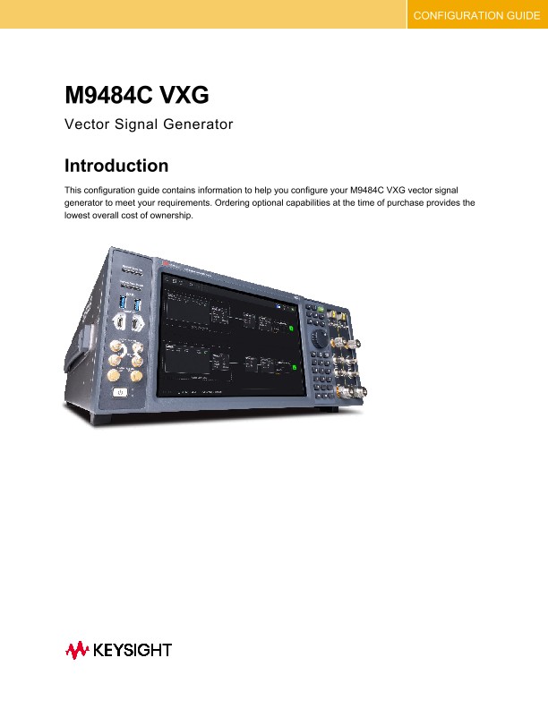 M9484C VXG, Vector Signal Generator PDF Asset Page | Keysight